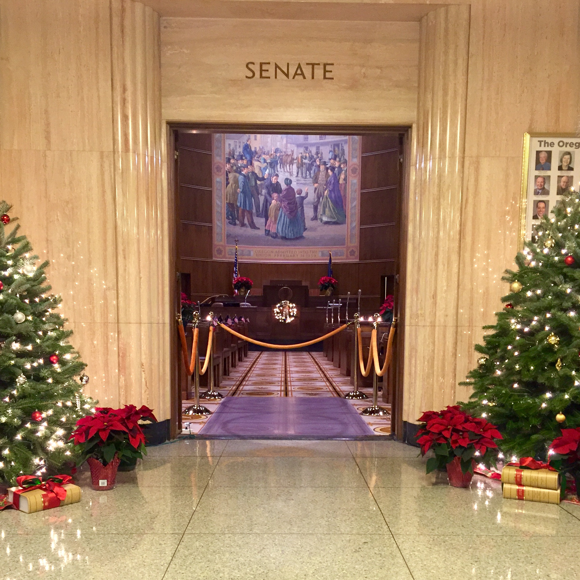 This photograph shows the entrance to the Senate Chamber all dressed up ...